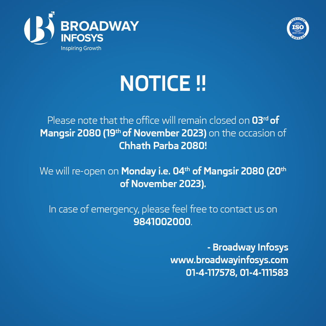 Broadway Infosys Notices